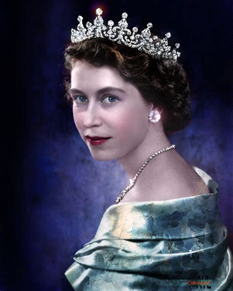 Queen Elizabeth Ii Ca 1950s Colorized By Alex Y Lim From A Photo By