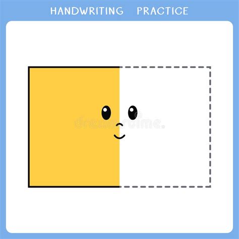 Handwriting Practice Worksheet With Cute Rectangle Stock Vector