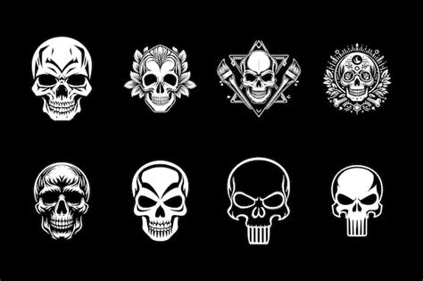 Premium Vector Set Of Skulls Vector Illustration Design Style