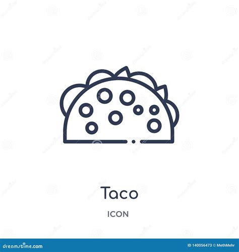 Linear Taco Icon From Fastfood Outline Collection Thin Line Taco