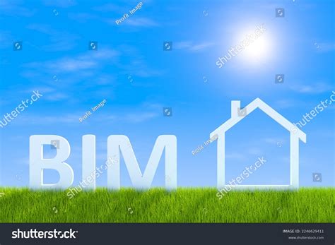 Bim Concept Green Grass Landscape Background Stock Illustration