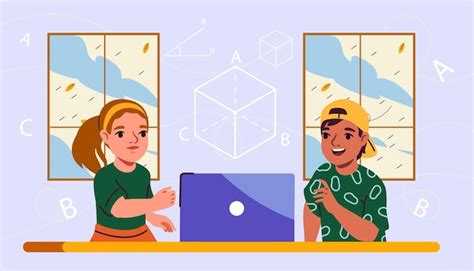 Premium Vector Modern Education Methodic Concept Boy And Girl