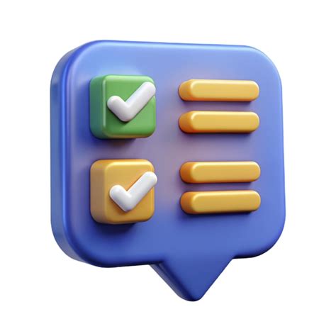 premium photo assignment tasks icon speech bubbles with marks 3d