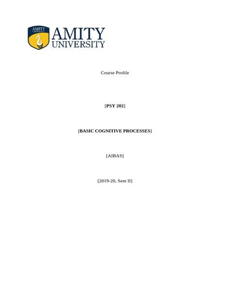 Cognitive Processes Course Overview Pdf Perception Cognition