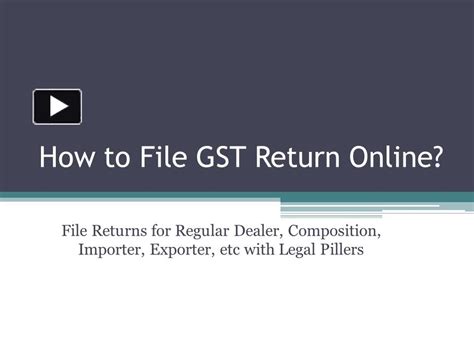 Gst Return Filing Online In India Presentation Free To Download