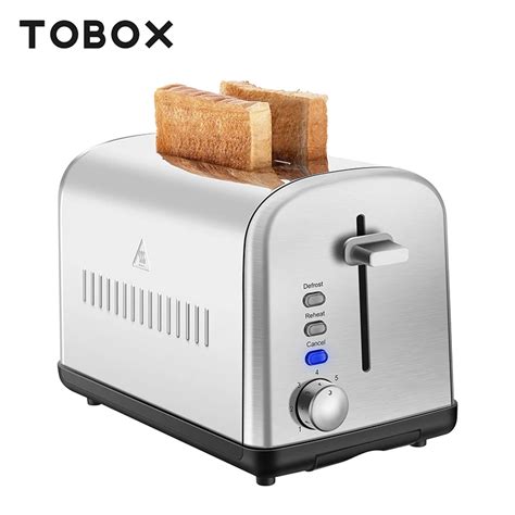 Tobox 2 슬라이스 스테인레스 스틸 토스터 아침 식사 메이커 샌드위치 기계 850 W 120 V 자동 오프 해동 해열 토스터 오븐토스터 Aliexpress