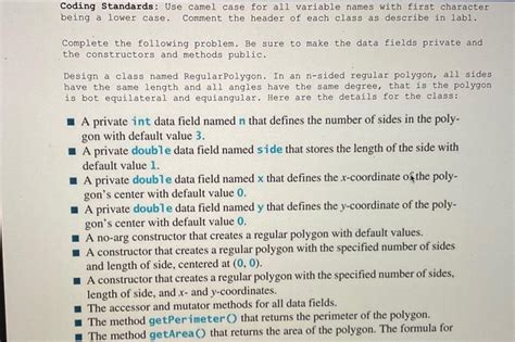 Solved Coding Standards Use Camel Case For All Variable