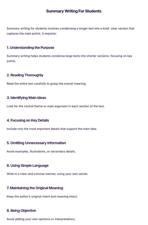 6 Summary Writing Examples In Pdf Examples Gist Summaries Audrey