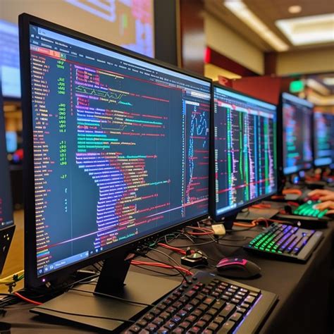 Free Coding Workstations Setup Photo Coding Monitors Programming