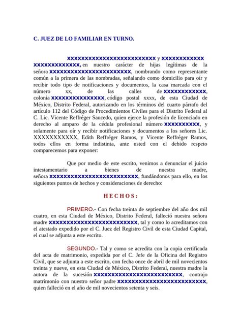 Machote Intestamentario 3 Pdf Justicia Crimen Y Violencia