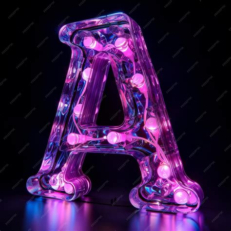 Premium Photo Letter A Neon Sign On Dark Background