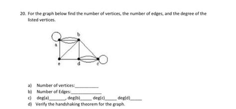 Solved For The Graph Below Find The Number Of Vertices Chegg