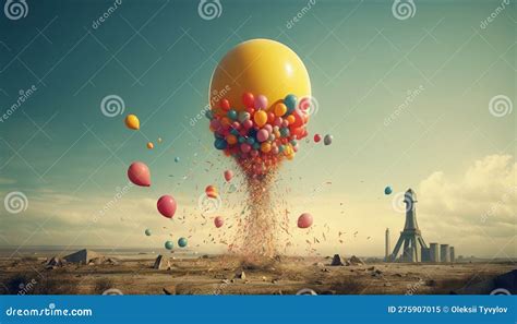 Balloon Pop Explosion Burst Animation Step Frames Isolated On White