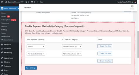 Woocommerce Disable Payment Method If Product Category Cart