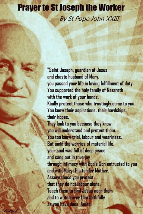 1 May The Memorial Of St Joseph The Worker Let Us Pray Prayer To St