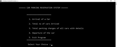 Car Parking Management System Project In C