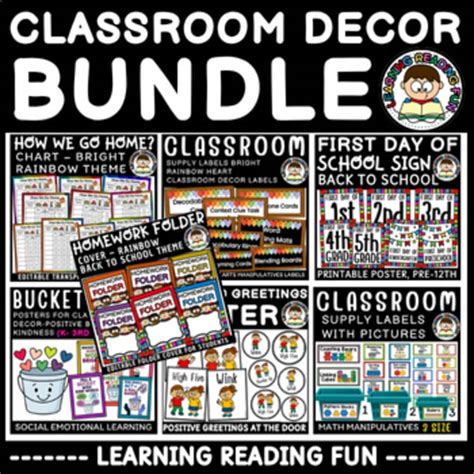 Classroom Decor Poster Bundle By Learning Reading Fun Tpt