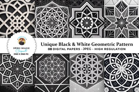 Unique Black And White Geometric Patterns Graphic By Sagorarts · Creative