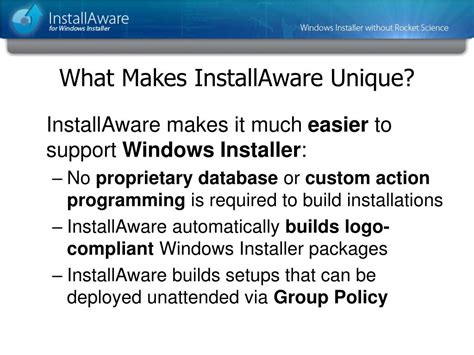 Ppt Installaware For Windows Installer Powerpoint Presentation Free