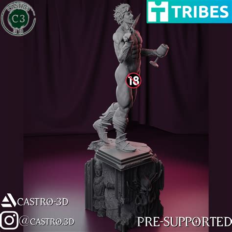 3d printable nsfw vampire spawn bg3 32mm and 75mm miniature by castro3d