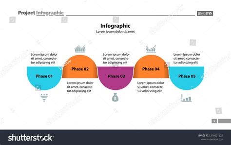 Vektor Stok Five Steps Process Chart Slide Template Tanpa Royalti 1318091825 Shutterstock