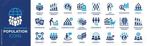Population Icon Set Containing Demographic Citizen Group Of People