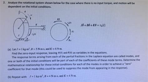 Solved Analyse The Rotational System Shown Below For The Chegg Com
