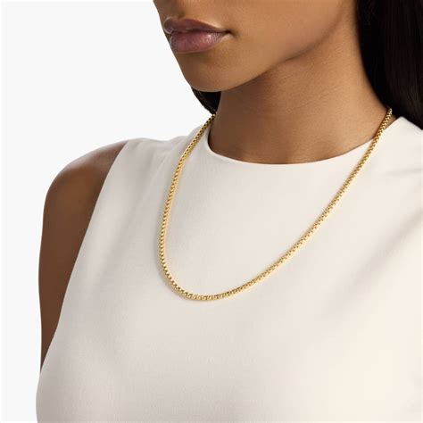 24 Semi Solid Mens Round Box Chain In 14k Yellow Gold 36 Mm