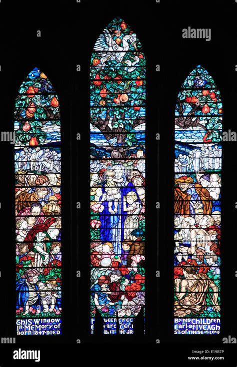 Ireland Dublin St Patricks Cathedral Stained Glass Window Stock