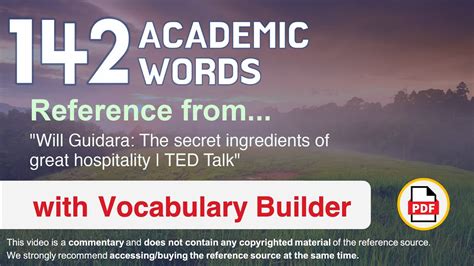 142 Academic Words Ref From Will Guidara The Secret Ingredients Of