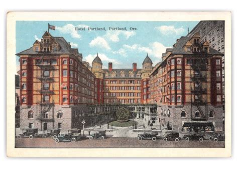 Portland Oregon Hotel Portland Street View Vintage Grußkarten 🗺 📷 🎠