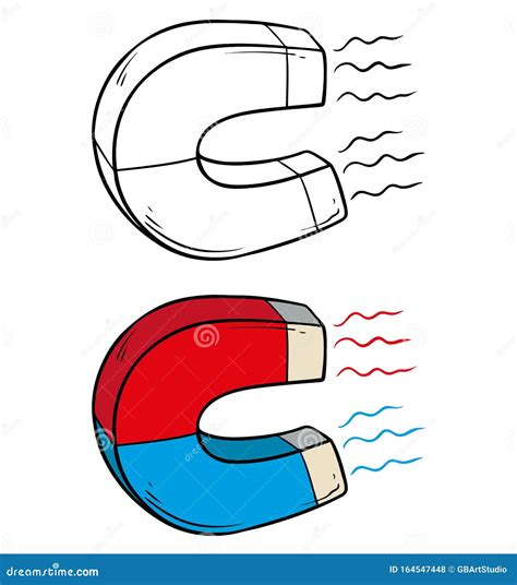 Icono Vectorial De Imán Grande Para Colorear Ilustración Del Vector