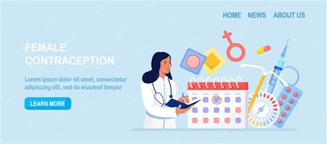 Premium Vector Female Contraceptive Methods Sexual Reproductive