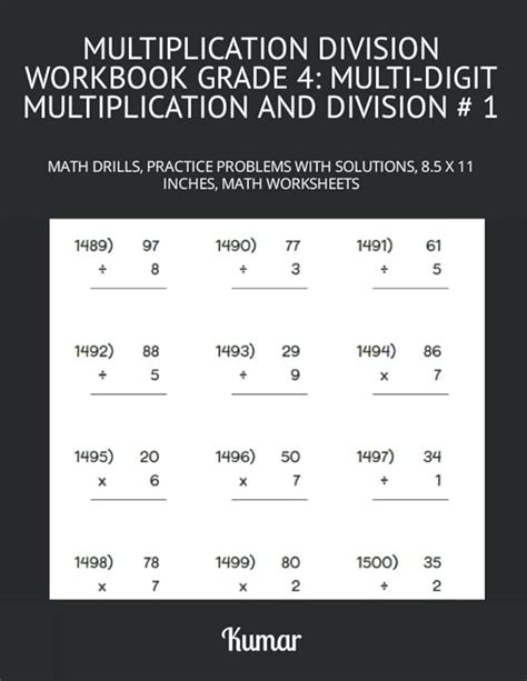 Multi Digit Multiplication And Division Worksheets Division Math Long