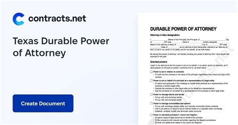 Download Texas Durable Power Of Attorney Form Pdf