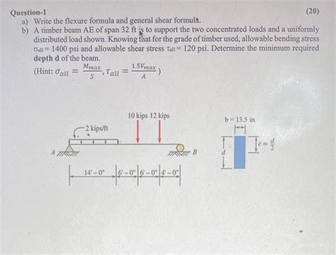 Solved A Write The Flexure Formula And General Shear