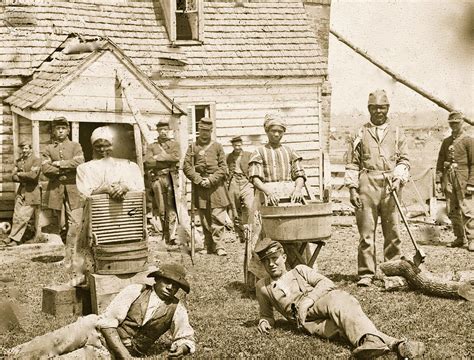 Group Of Contrabands At Allens Farm House Near Williamsburg Road