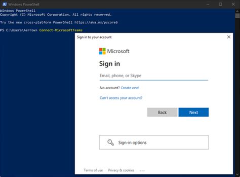configuring teams powershell aerrow