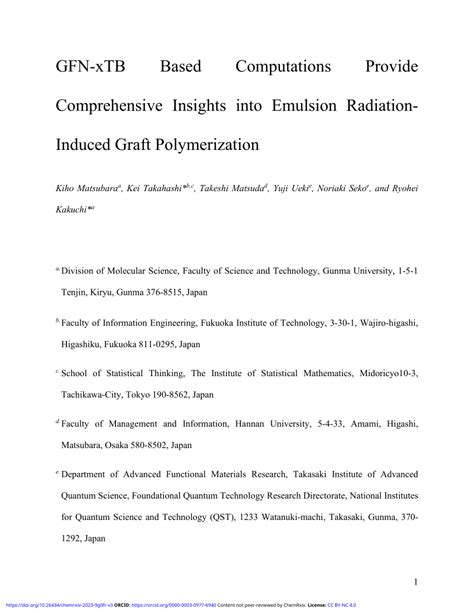 PDF GFN XTB Based Computations Provide Comprehensive Insights Into Emulsion Radiation Induced