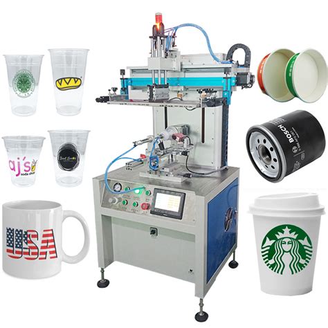 Servo Motor Cylindrial Screen Printer With Cursor Screen Printing Machine And Flatbed Screen