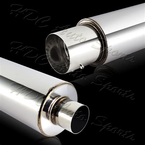 Jdm 4 N1 Tip T304 Stainless Steel Exhaust Resonator Canister Muffler 2