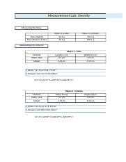Density Measurement Lab Methods And Analysis Course Hero