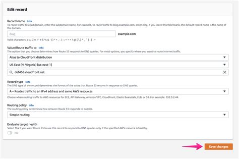configuring alias record on route 53 of aws shifter