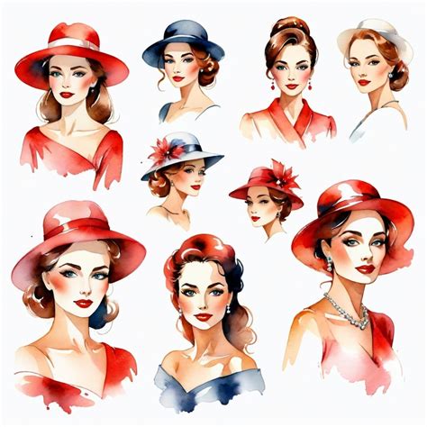 Ladies Vector Set White Background Isolated A High Quality Premium Ai Generated Vector