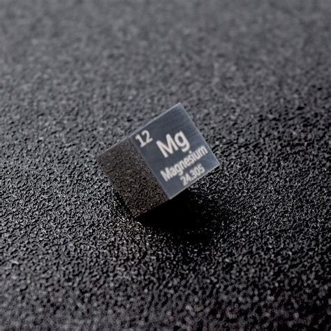 Solid Magnesium Polished Density Cube 10mm 174g Kranite