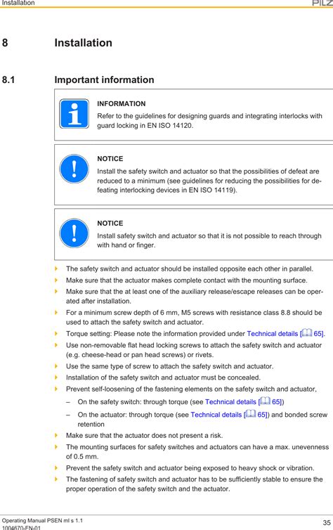 Pilz And Kg Psenml Rfid Proximity Switch User Manual Psen Ml S 1 1 Operat Man 1004670 En