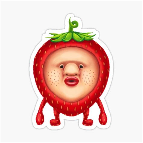 Kobito Strawberry Guy Sticker Sticker For Sale By Beanists Redbubble