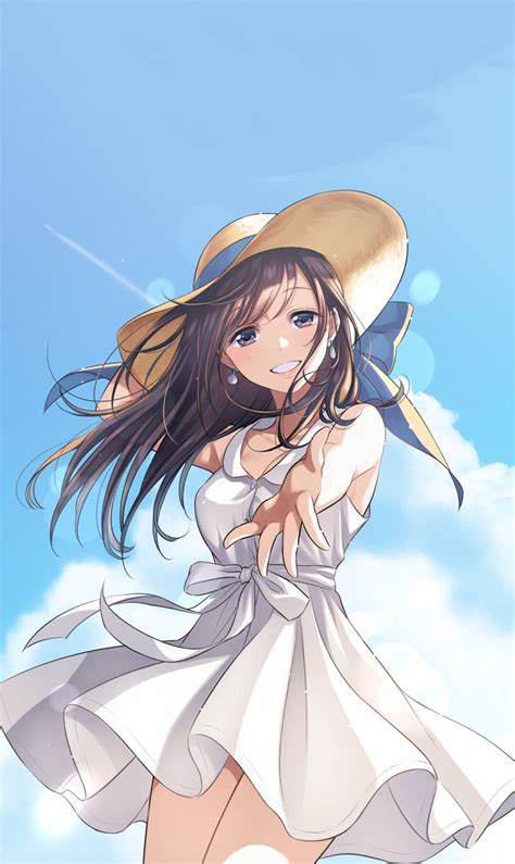 人物插画——温柔甜美的卡通女孩，适合当壁纸。