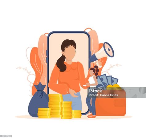 전단지 디자인을 위해 흰색 배경에 메가폰을 들고 있는 친구 남자를 참조하는 템플릿 플랫 스타일로 벡터 그림 리퍼럴 마케팅에 대한 스톡 벡터 아트 및 기타 이미지 Istock