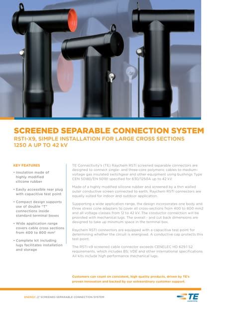 Te Connectivity Tyco Screened Separable Connectors Raychem Rsti Pdf